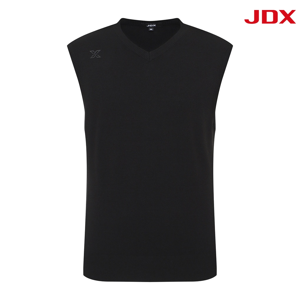 남성 JDX 23' F/W 밑단 팁핑 배색 브이넥 니트 베스트 X1SVU3360BK- 이랜드몰