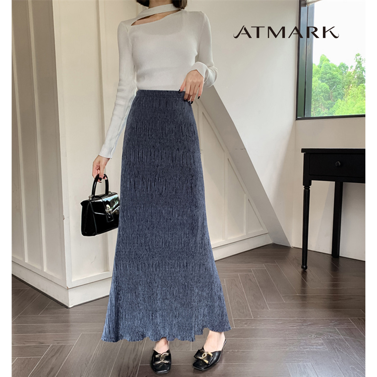ATMARK 밴딩벨벳롱스커트_AA36SK013G- 이랜드몰