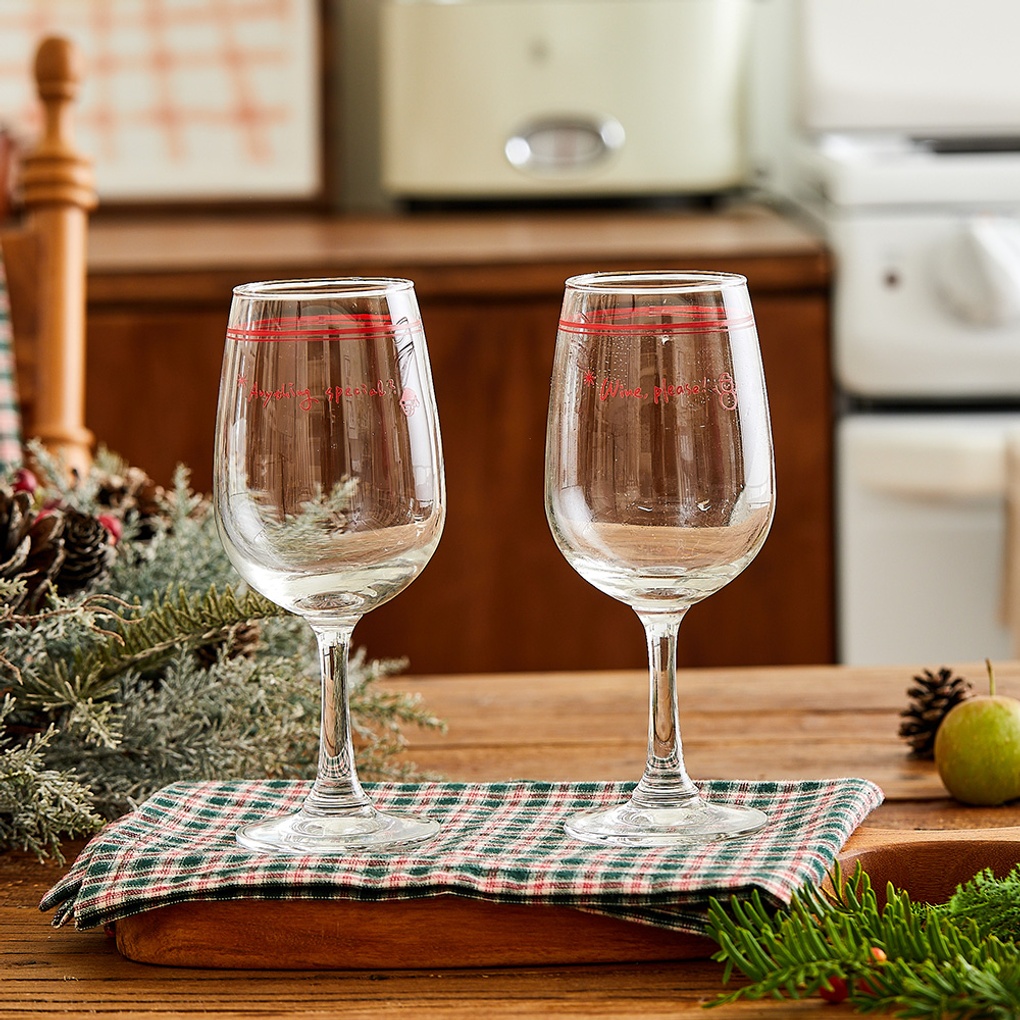 L 키노 레터링 와인잔 2P SET_260ml_NK9123008- 모던하우스