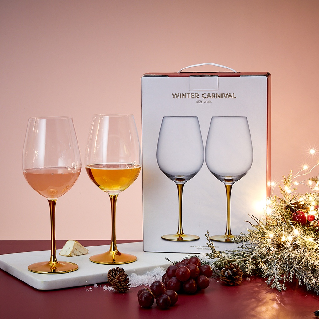 윈터카니발 와인잔 2P세트 (골드+골드)_GA9123004- KIDIKIDI