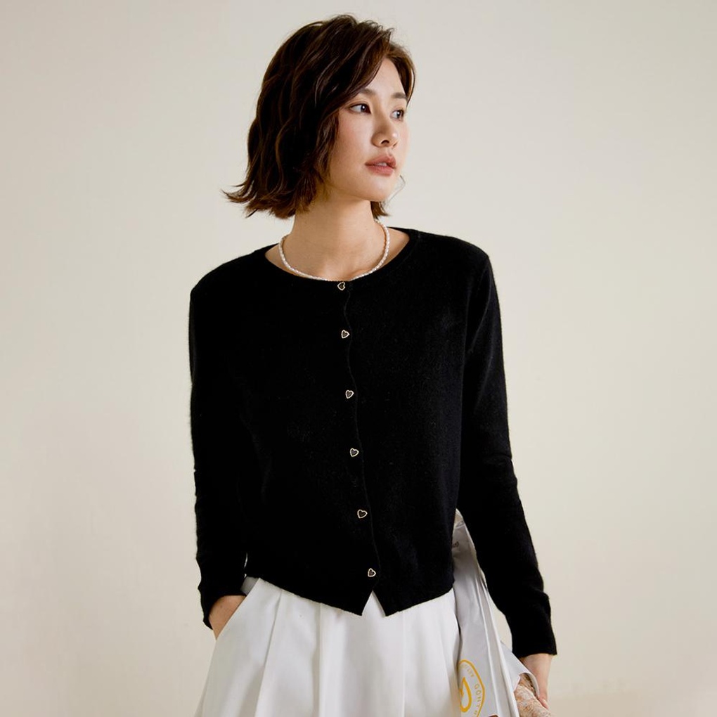 LS_Black heart button cardigan jacket- 이랜드몰