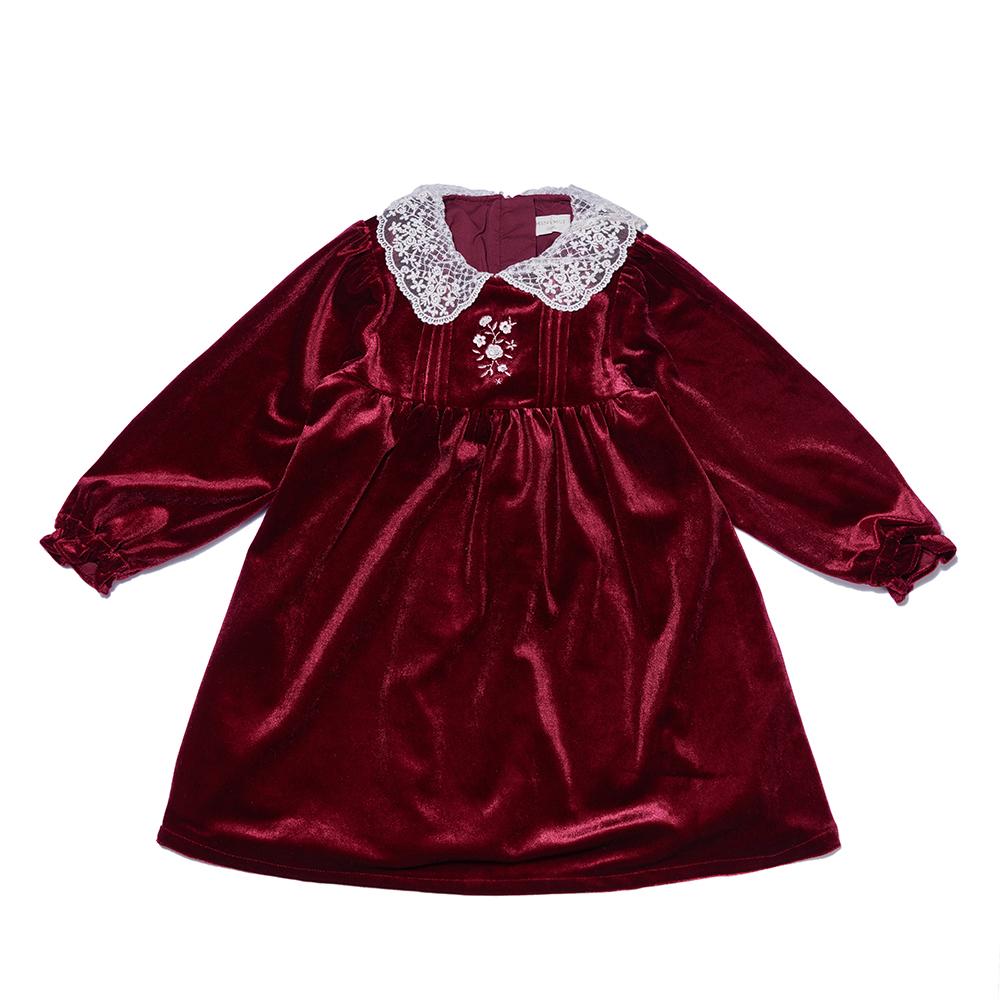 [밍크뮤] 레이스카라벨벳원피스 (32C11-400-03) - KIDIKIDI