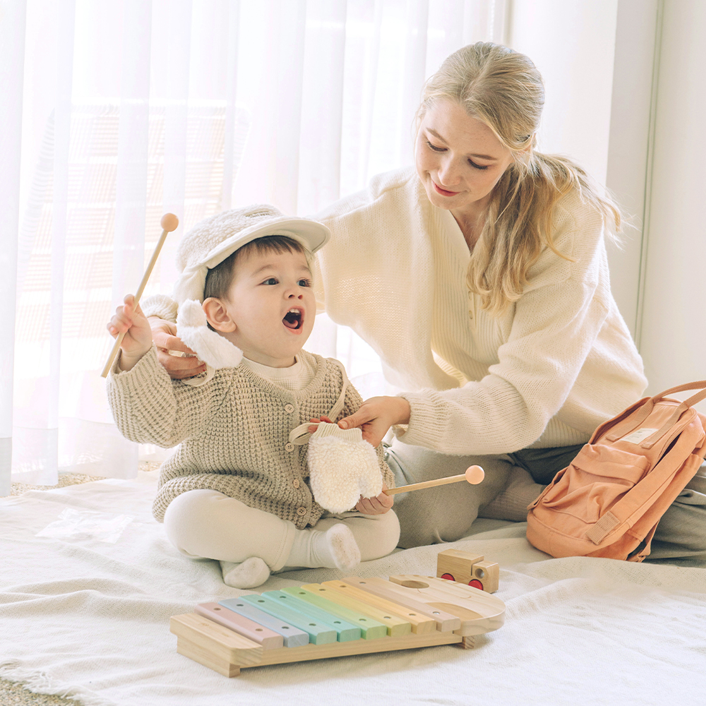 피에고 유아 뽀글이세트 (귀달이모자 + 엄지장갑)- KIDIKIDI