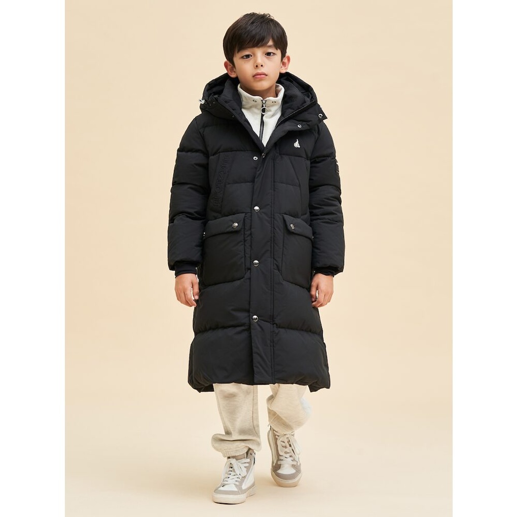 [BEANPOLE KIDS] 베이직 덕다운 롱패딩 블랙 (BI3X38U015)- 이랜드몰