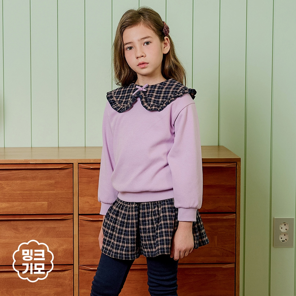 라비앙체크치렝스상하복(퍼플)- KIDIKIDI