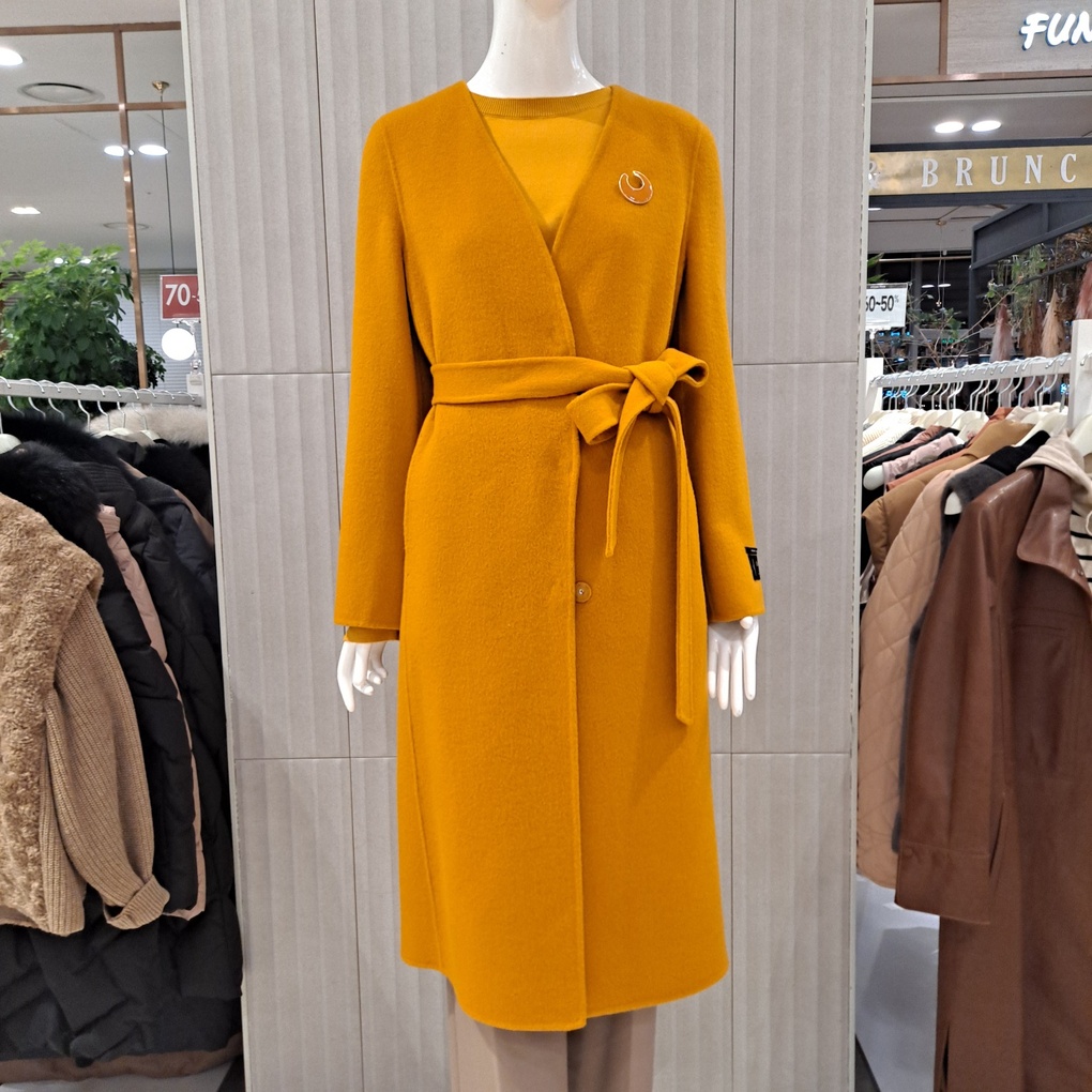 23FW 캐시미어 혼방 핸드메이드 노카라 모직 롱 코트 CADW0-WCH360- 이랜드몰