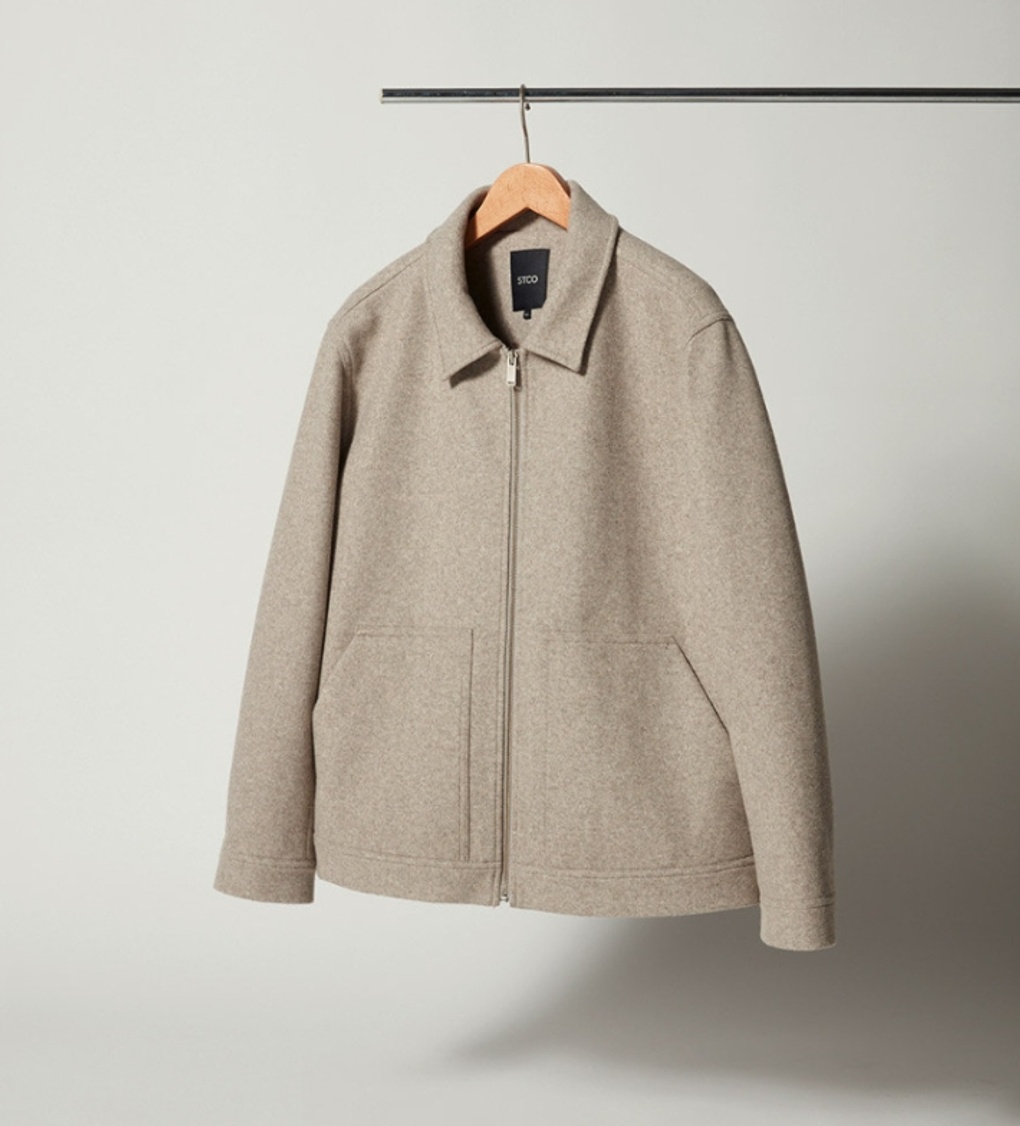 에스티코 [STCO] 가벼운소재 저지 트러커 베이직핏 점퍼- 베이지- 이랜드몰