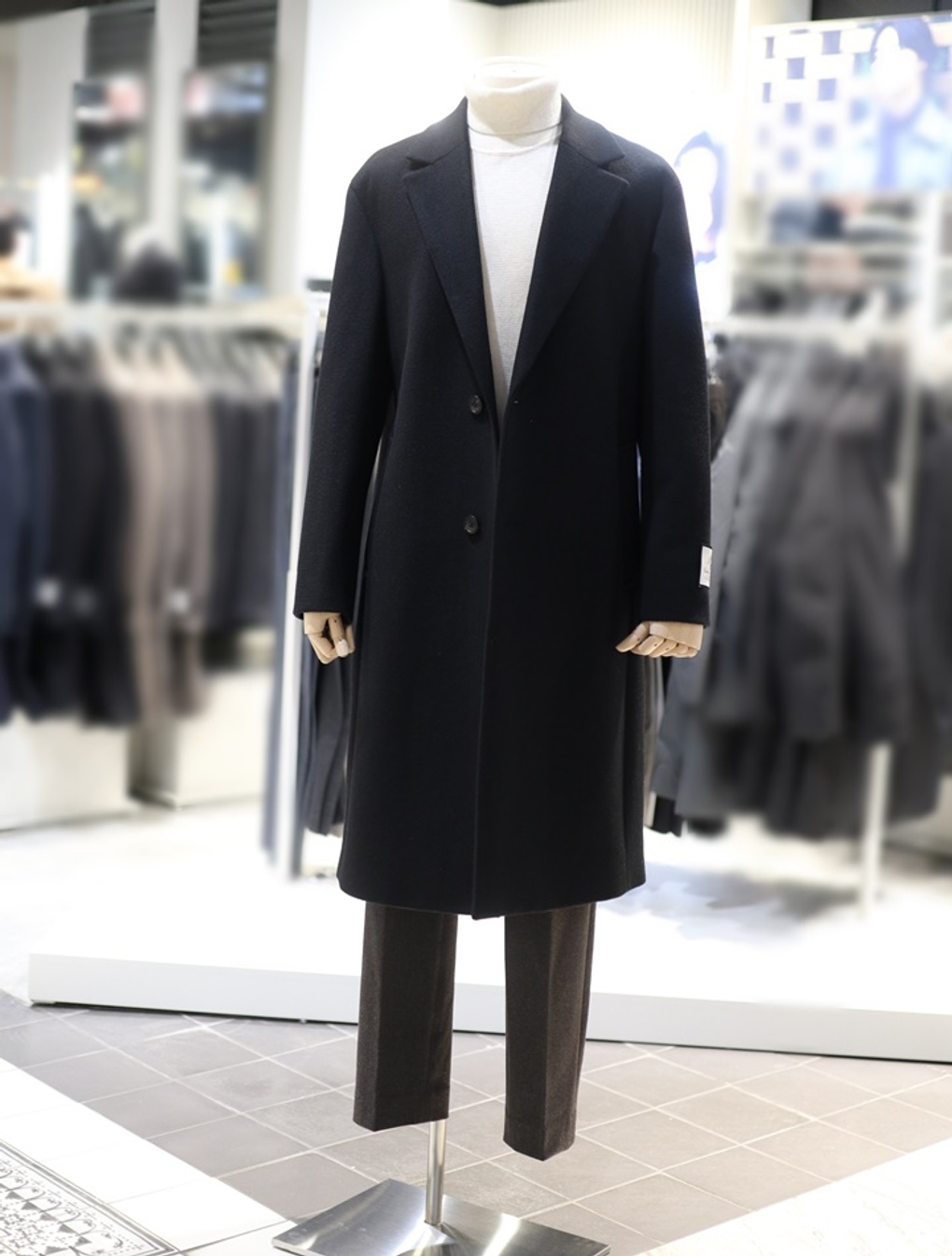 ZIOZIA 23 F/W 블랙 캐시미어 블렌드 체스터 코트 ABD4CG1103BK_강남점- 이랜드몰