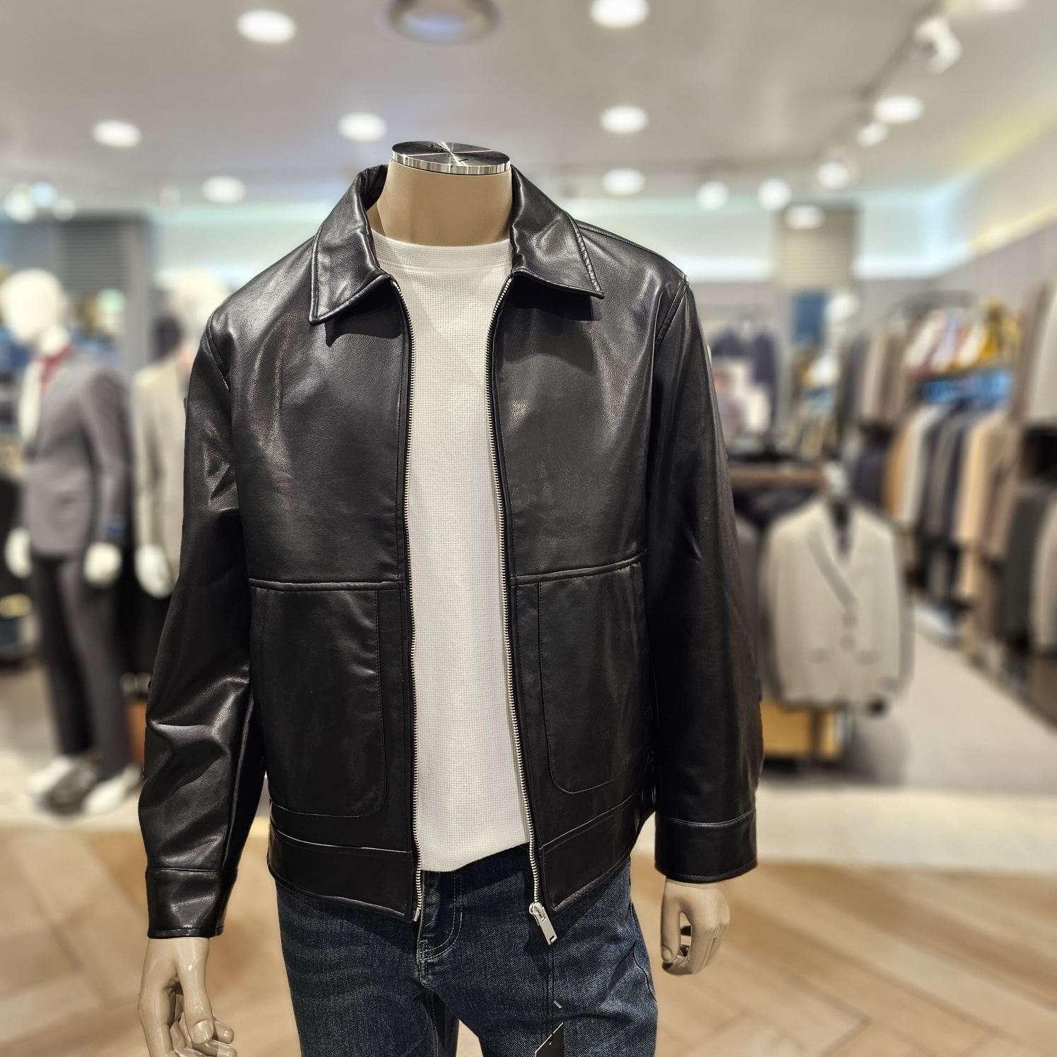 STCO NC15 비건레더 트러커 점퍼 블랙 SJPVA51NSB- 이랜드몰