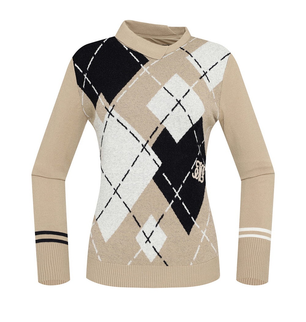 여성 JDX 23' F/W 아가일 패턴 에리변형 라운드 방풍 풀오버 X2SPU8346LI- 이랜드몰