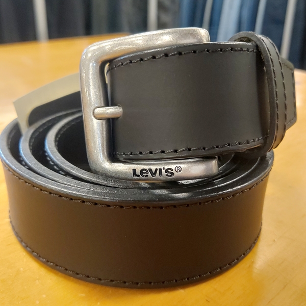 Levis 남성 웨이브 버클 스티치 가죽 벨트 38019-0356(BK)- 이랜드몰