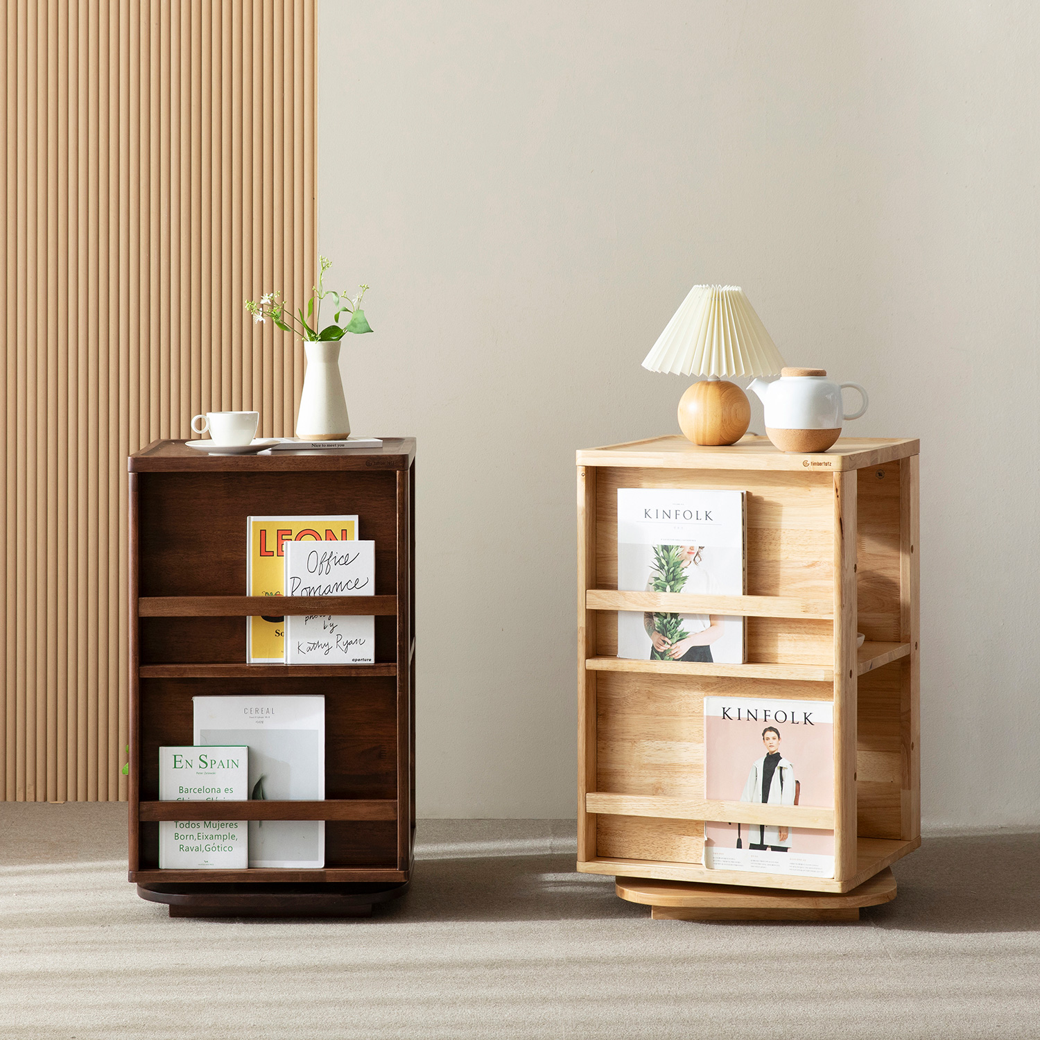 올라운드 2단 원목 회전책장 아기 유아 어린이책장- KIDIKIDI