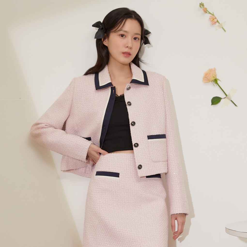 카라 배색 트위드 자켓 (2colors)_ RMJKD12R54- 이랜드몰