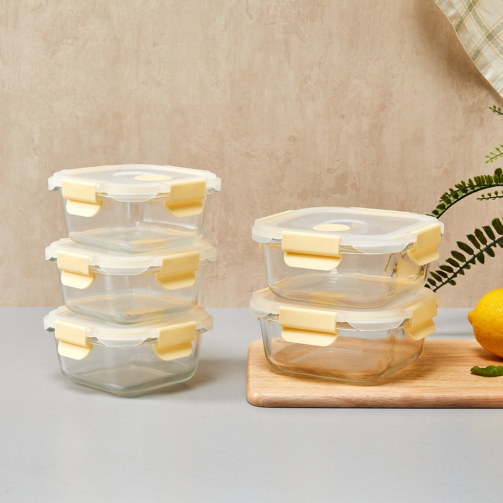 완벽분리 오븐 스팀 내열유리밀폐용기 5P 320mlX3 500mlX2_KC0524002- 이랜드몰