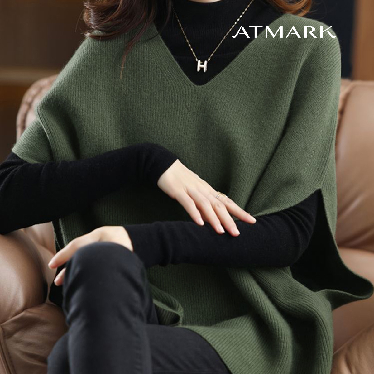 ATMARK (77까지)루즈브이라인니트베스트_AA41VT003G- 이랜드몰