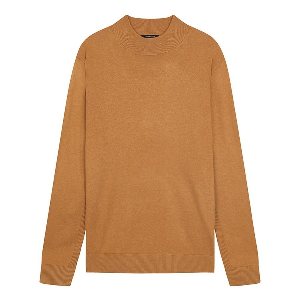 HU502 오렌지 소프트 터치 실크 모크넥 니트- 이랜드몰