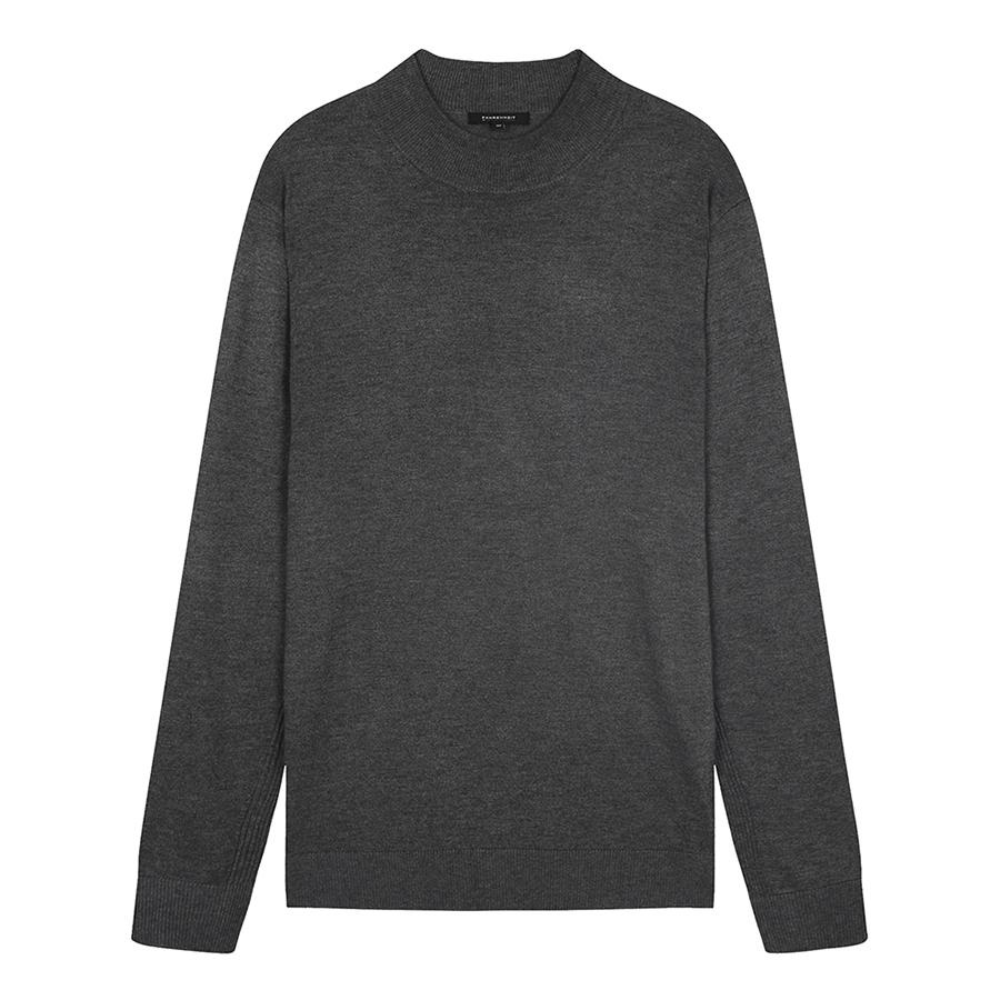 HU502 그레이 소프트 터치 실크 모크넥 니트- 이랜드몰