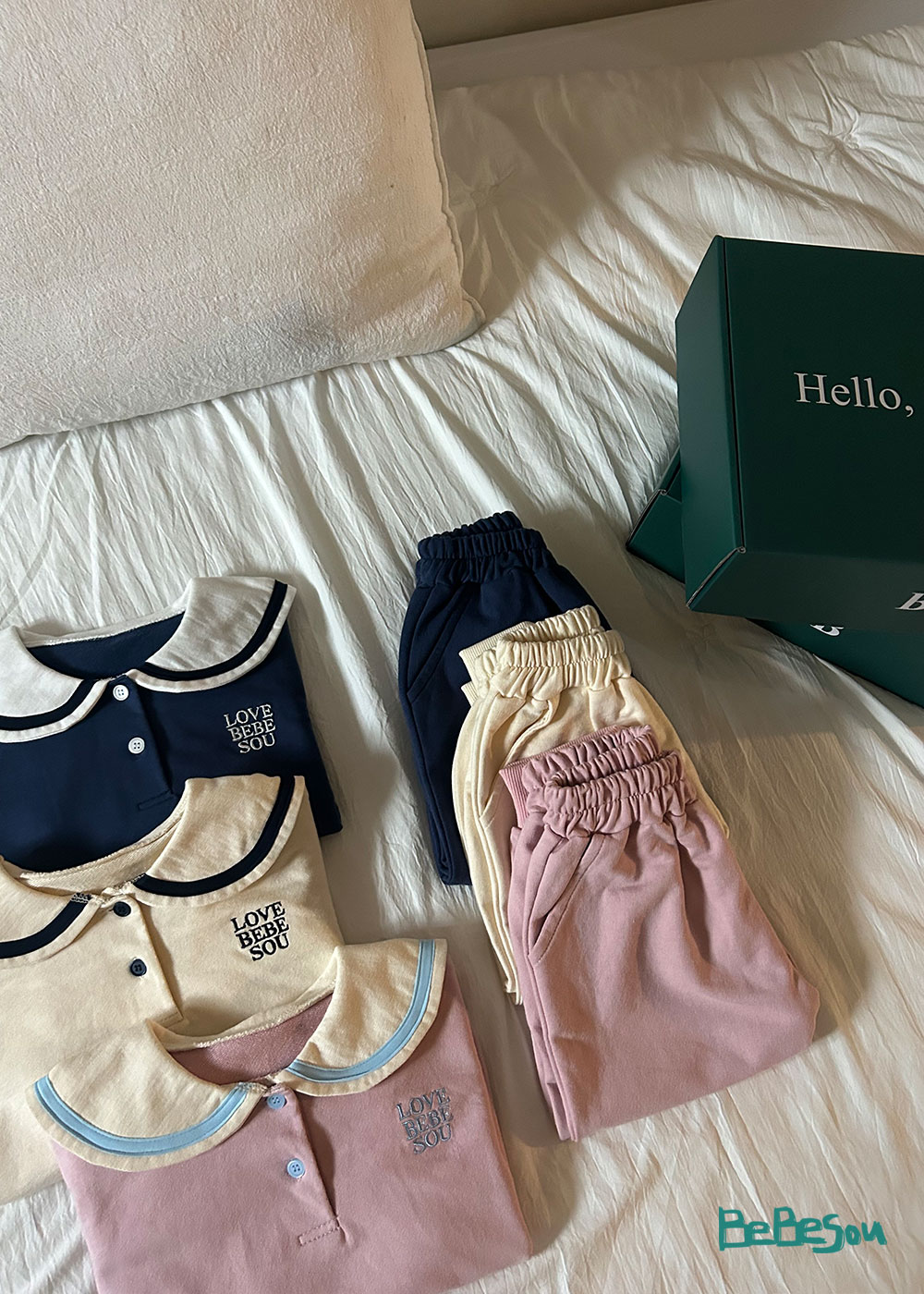 [자체제작/기획] 럽세라3종SET(맨투맨+조거팬츠+반바지)- KIDIKIDI