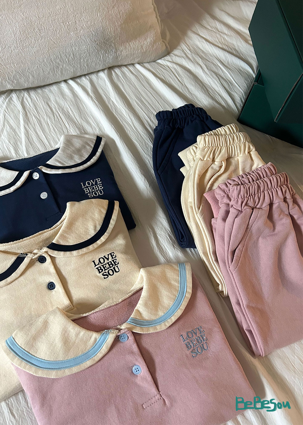 [자체제작/기획] 럽세라3종SET(맨투맨+조거팬츠+반바지)- KIDIKIDI