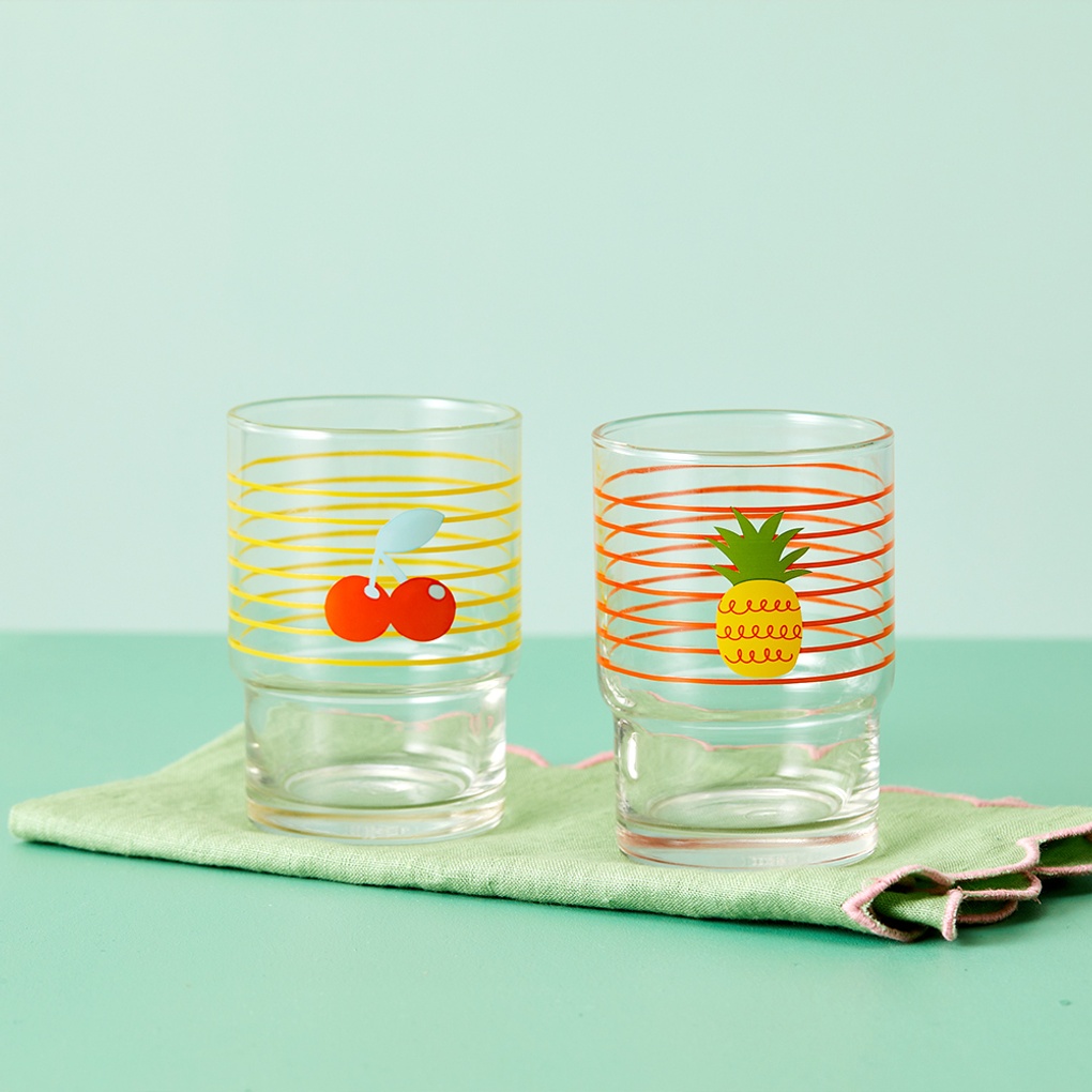 썸머마켓 데일리 스택 유리컵 2P세트_245ml_GA0124057- 모던하우스