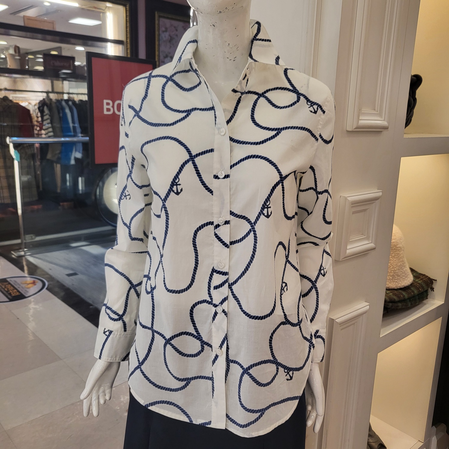 BCBG 비씨비지 여름24 로프 프린트 남방 B4B3B409- 이랜드몰