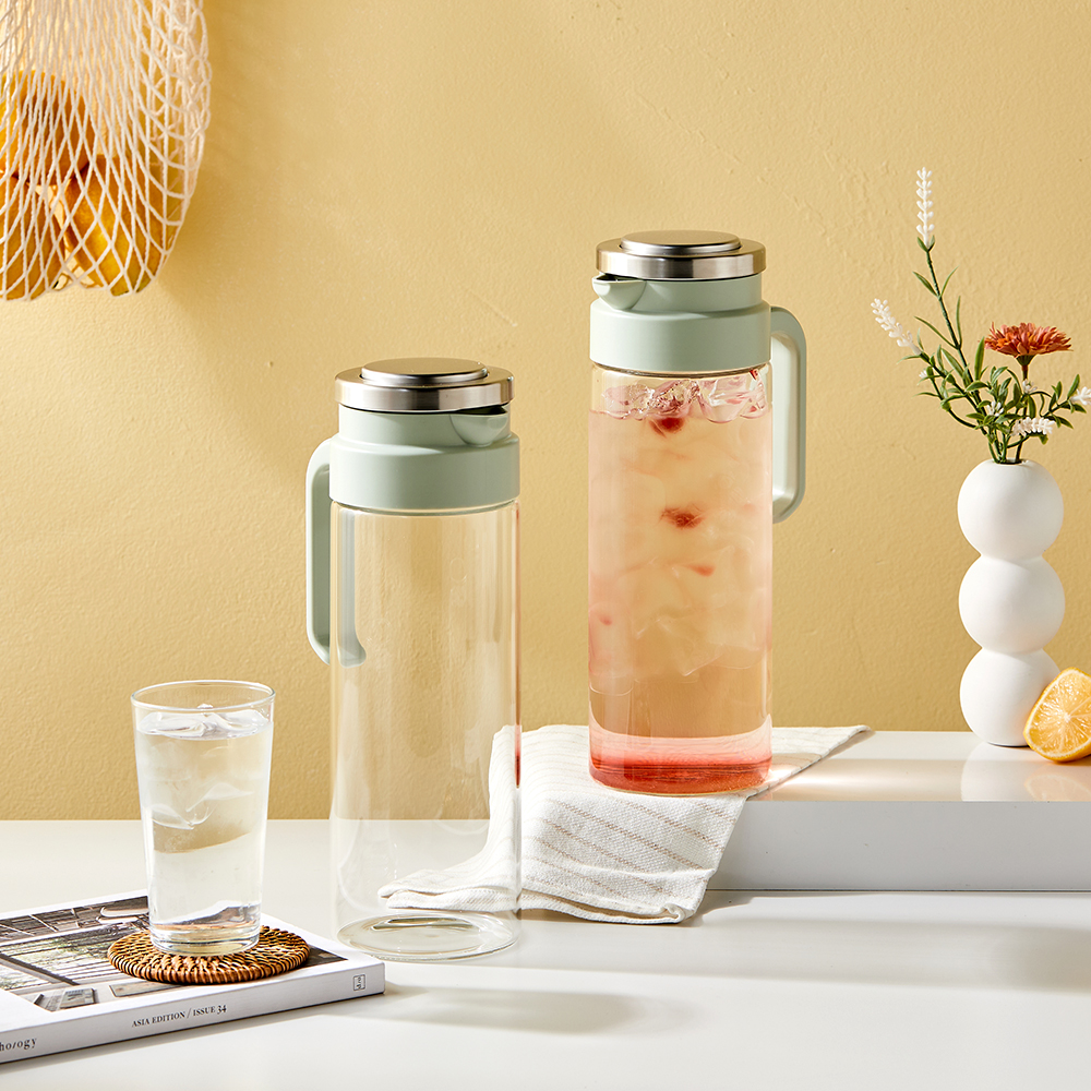 원터치오픈 내열유리 냉장고물병 1.5L 2P세트 민트_KC0224002- 이랜드몰