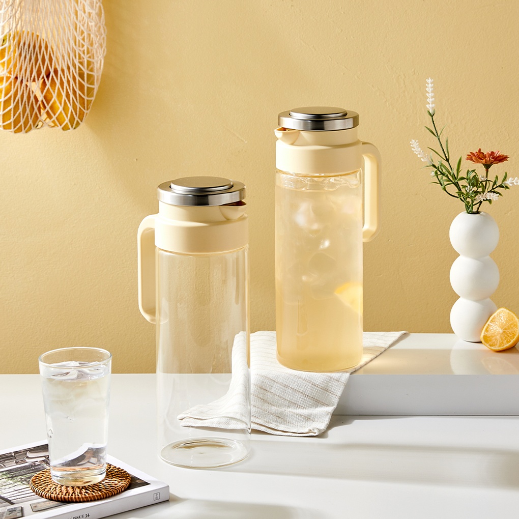 원터치오픈 내열유리 냉장고물병 1.5L 2P세트 버터옐로우_KC0224003- 모던하우스