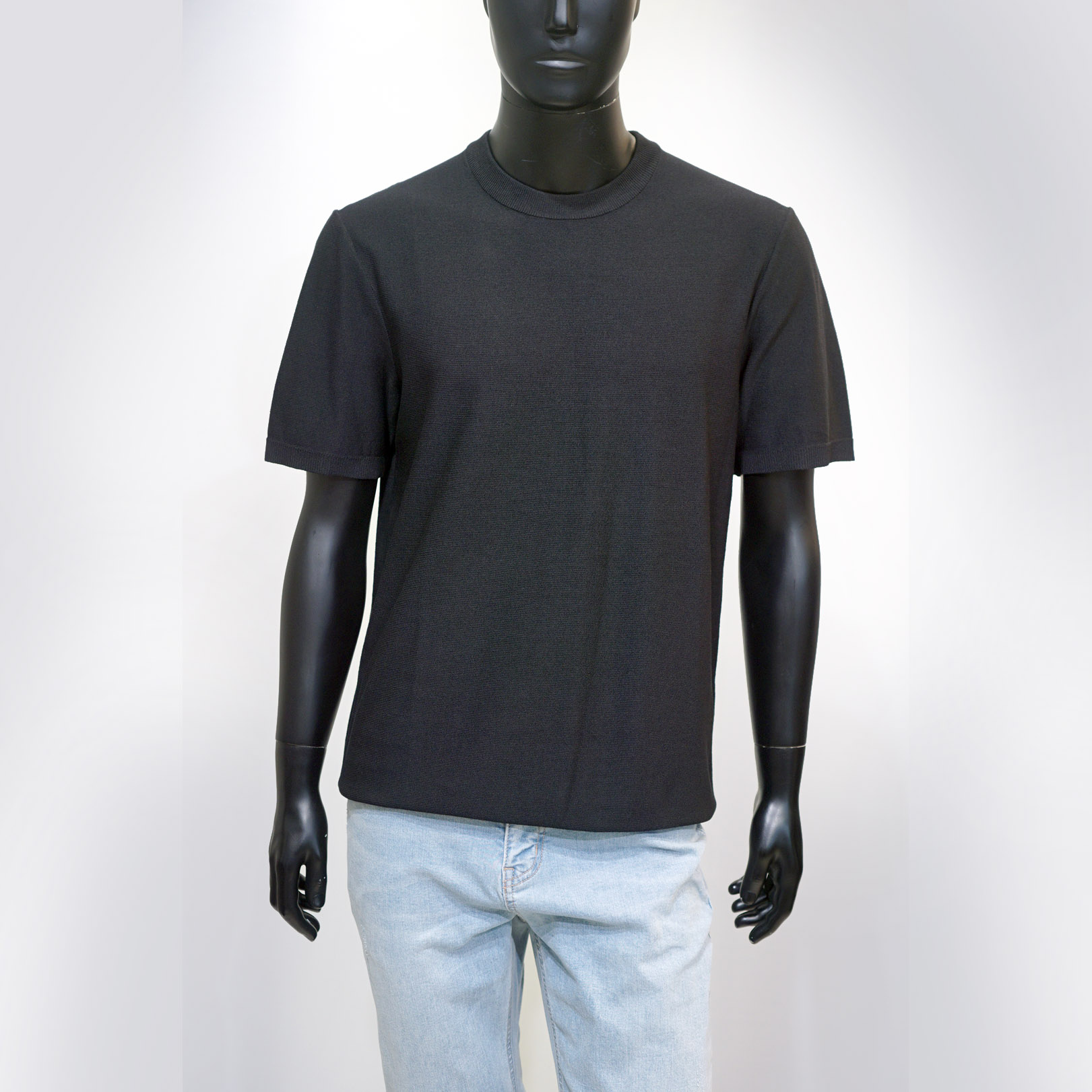 23SS 블랙 쿨링 반팔 라운드넥 니트티 FGU8510- 이랜드몰