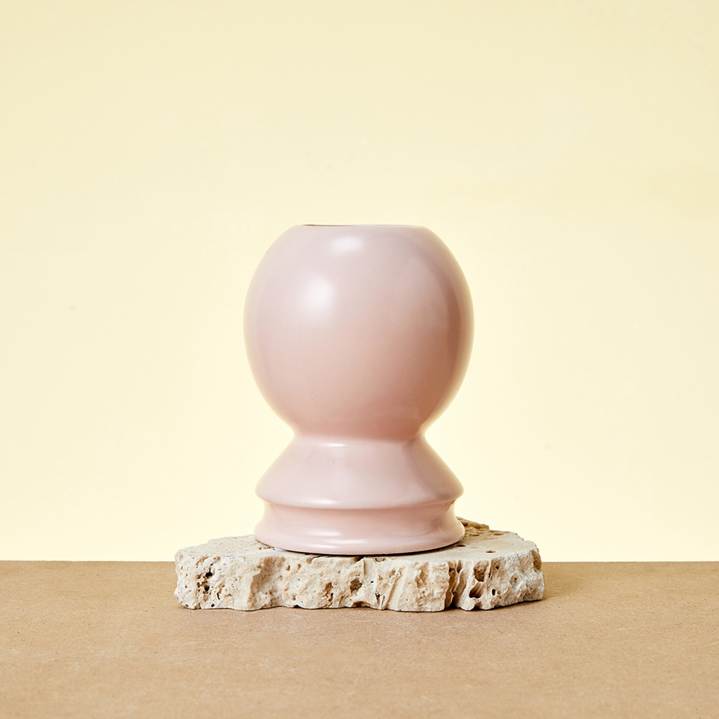 드망쉬 도자기 화병 H13.5cm 베이비 핑크_AF0924011- 모던하우스