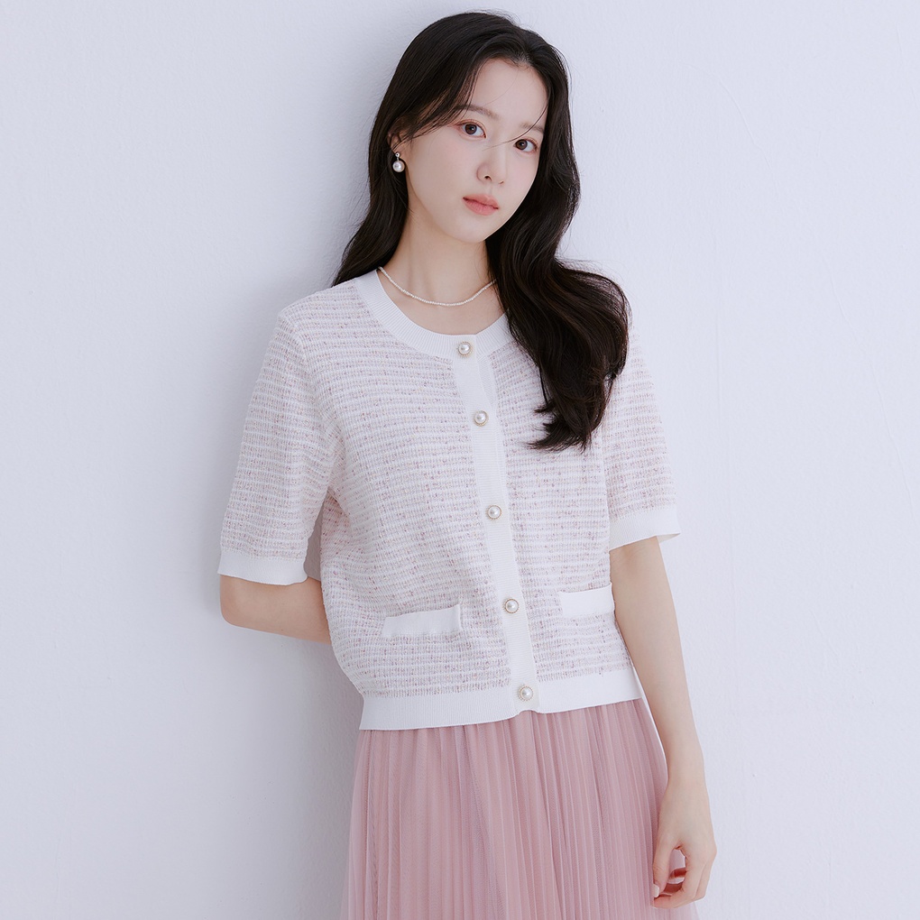 라운드넥 트위드형 가디건(2colors)_RMCKE24R13- 이랜드몰