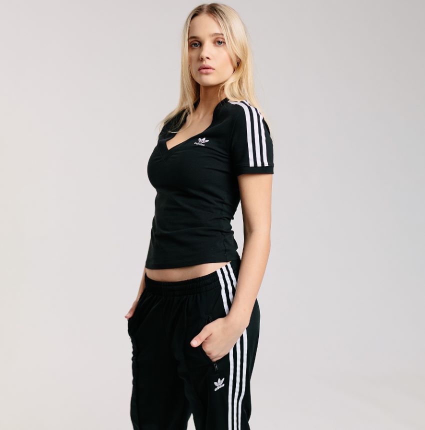 [아디다스] 3S 브이넥 슬림 티셔츠 (IU2416) 아디다스오리지널 반팔티 블랙- 이랜드몰