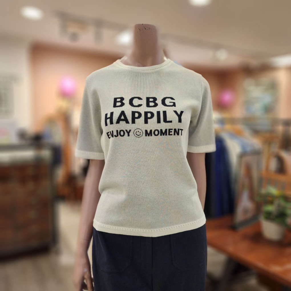 BCBG O HAPPILY 레터링 니트 P/O _ B4B3K408 10 [WHITE]- 이랜드몰