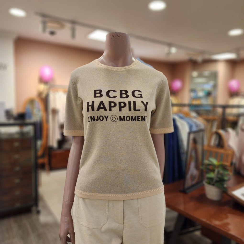 BCBG O HAPPILY 레터링 니트 P/O _ B4B3K408 71 [L/BEIGE]- 이랜드몰