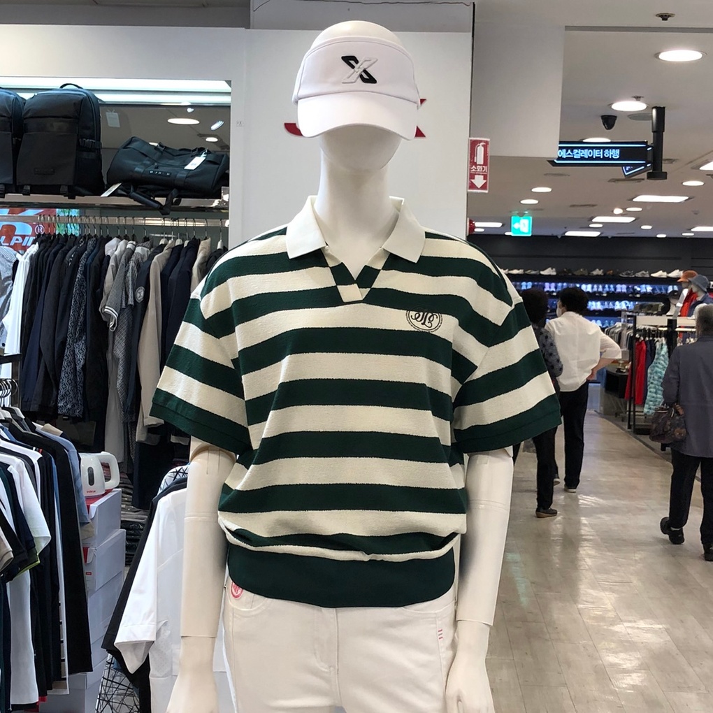 JDX 여성여름 테리지 오픈 카라 오버핏 티셔츠(X2TSV6555) GN- 이랜드몰