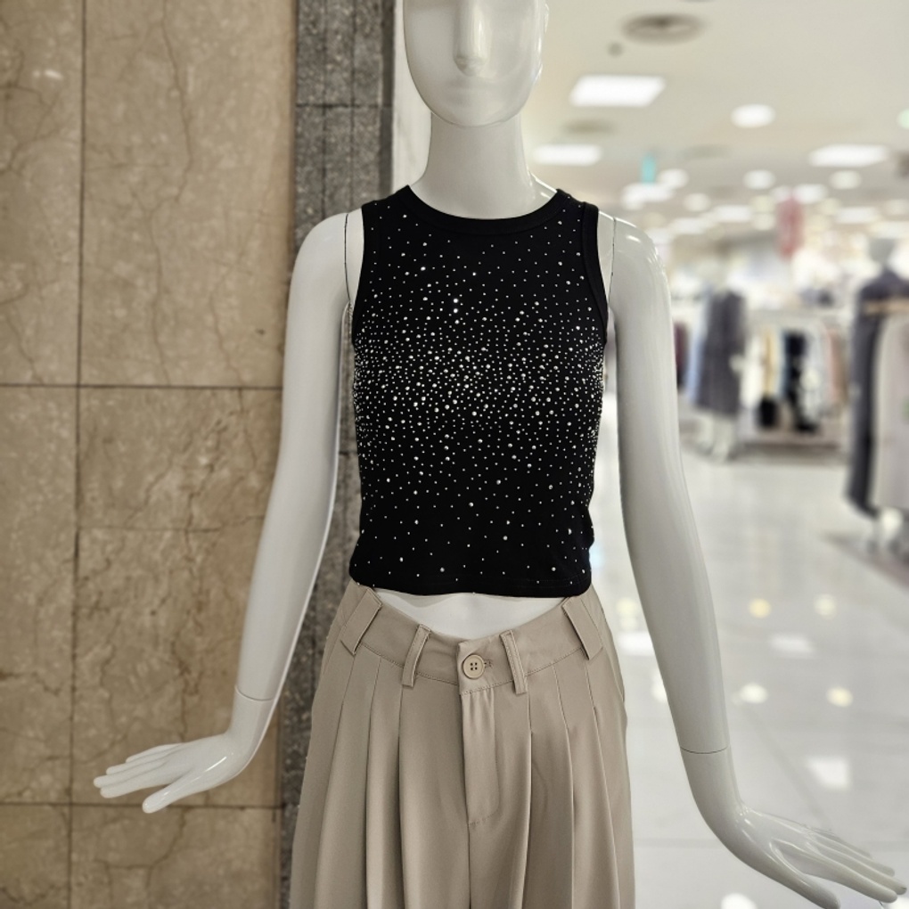 [밸리걸] 큐빅 나시 크롭 티셔츠 (234490) _NC평택점- 이랜드몰