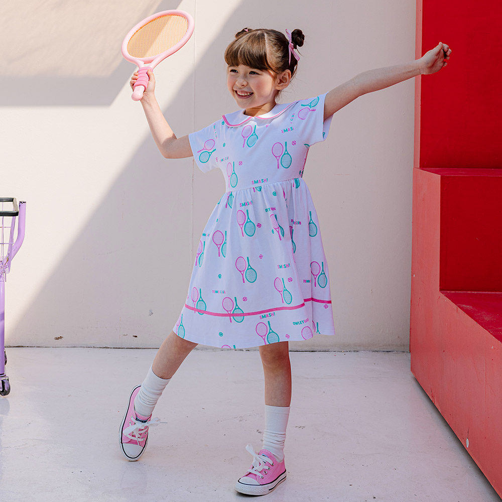 러블리테니스PK원피스(화이트)- KIDIKIDI