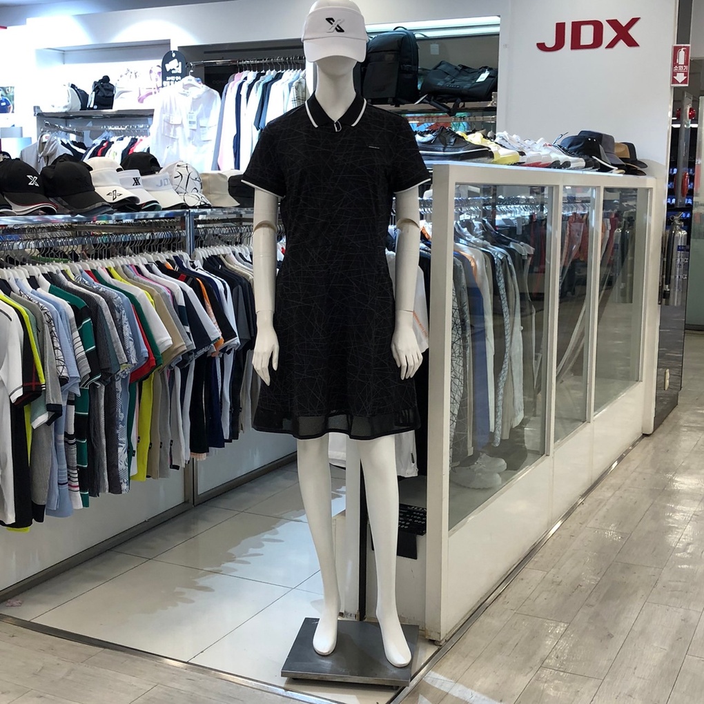 JDX 여성여름 기하학 패턴 흡습속건 요꼬에리 원피스 (X1TSV6516) BK- 이랜드몰