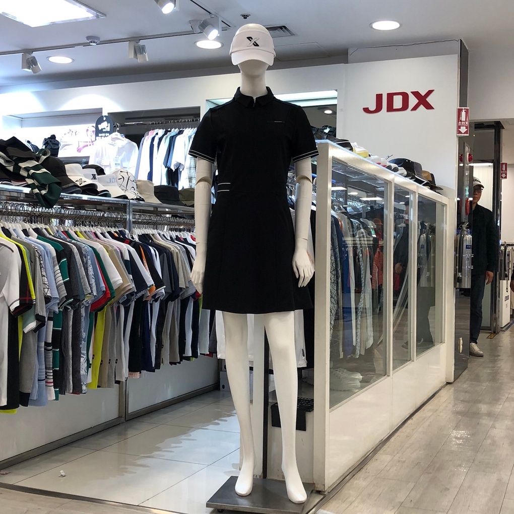 JDX 여성여름 밴드 포인트 골지 지퍼 제에리 원피스 (X1TSV6506) BK- 이랜드몰