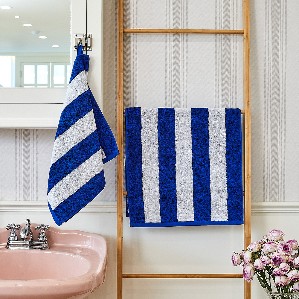 블루 스트라이프 세면타월 2P세트 160g_BG0124021- 모던하우스