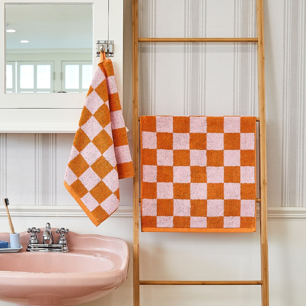 오렌지 체커보드 세면타월 2P세트 160g_BG0124020- 이랜드몰