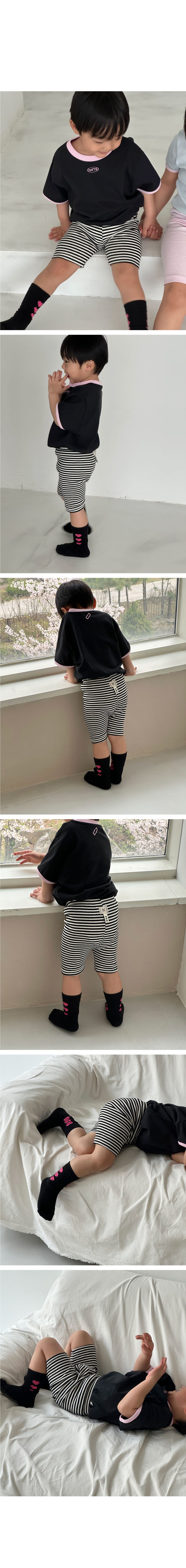 러브 레터 스트라이프 바이커 쇼츠_BLACK- KIDIKIDI