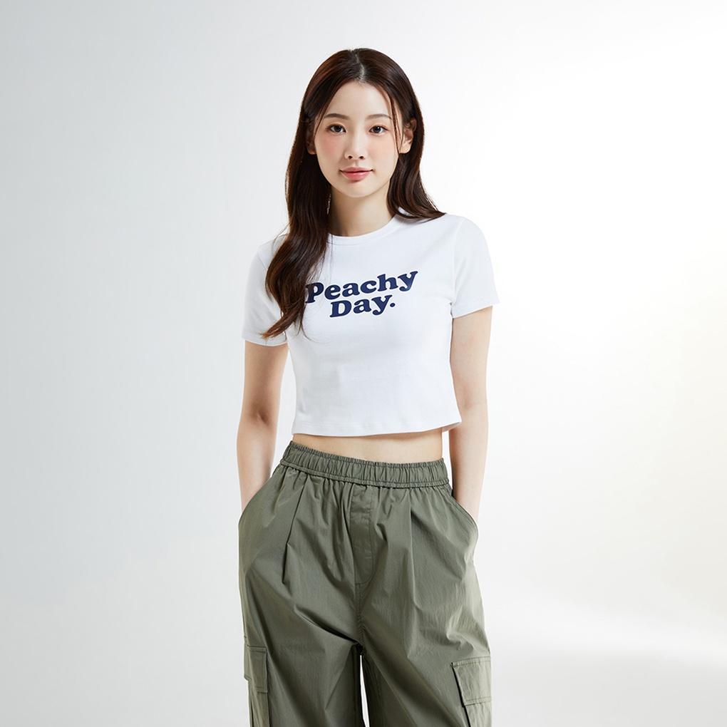 PEACHY DAY 슬림핏 크롭 반팔티_SPRPE37G55- 이랜드몰