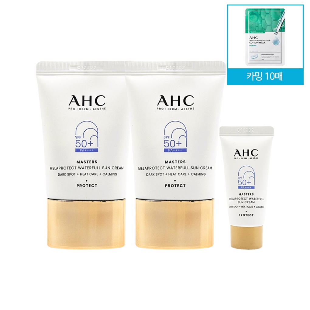 [홈쇼핑 최신상] AHC 마스터즈 워터풀 선크림 40ml 2개+7ml+카밍10매- 이랜드몰