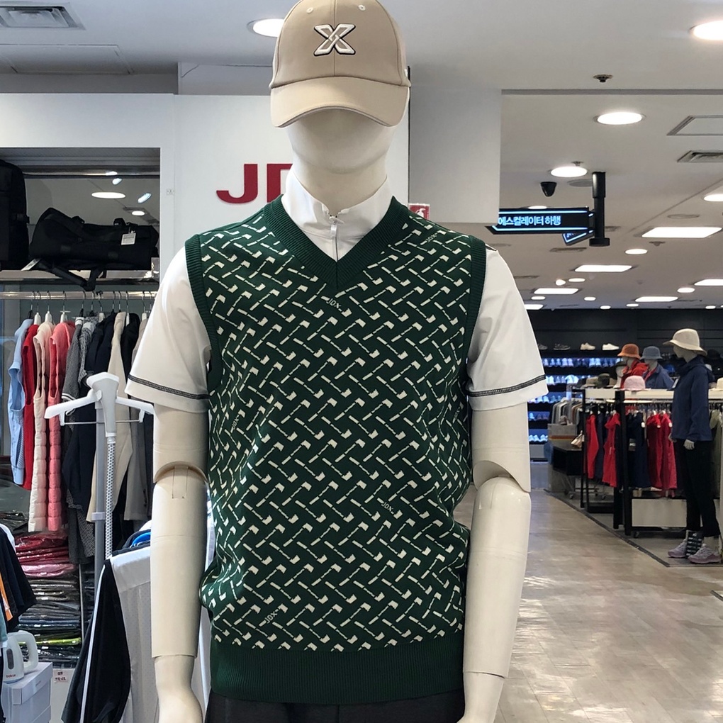 JDX 남성가을 전판 패턴 브이넥 베스트(X2SVV3371) DE- 이랜드몰
