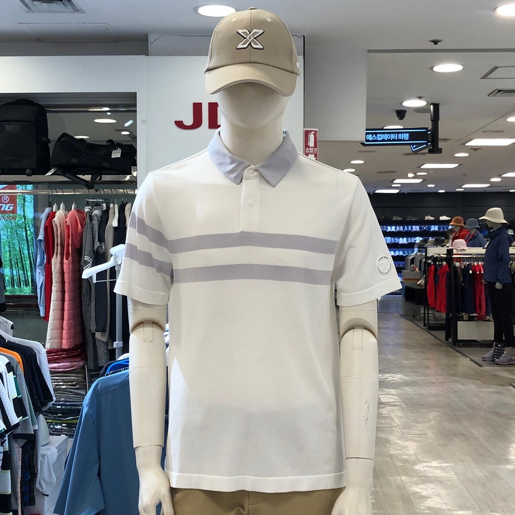 JDX 남성가을 보더 스트라이프 셔츠형 풀오버 니트 (X1SPV3331) WH- 이랜드몰