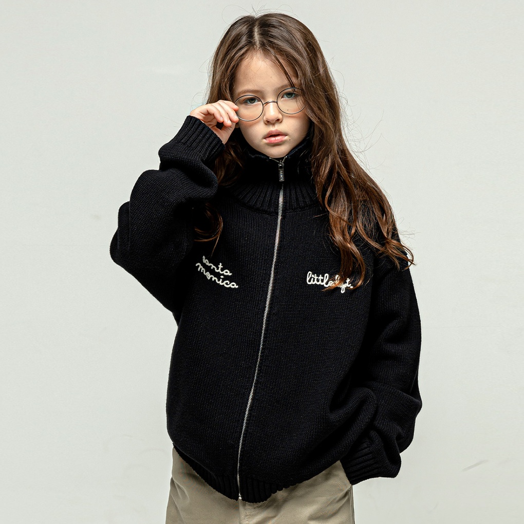 LDPT 넥 니트 집업 Black- 이랜드몰