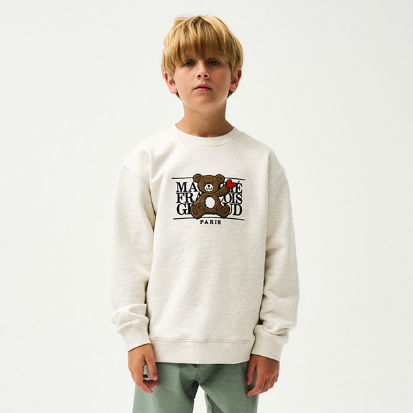 ENFANT BEAR CLASSIC LOGO SWEATSHIRT oatmeal- KIDIKIDI