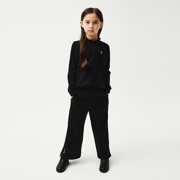 ENFANT W BOOTS CUT JERSEY PANTS black- KIDIKIDI