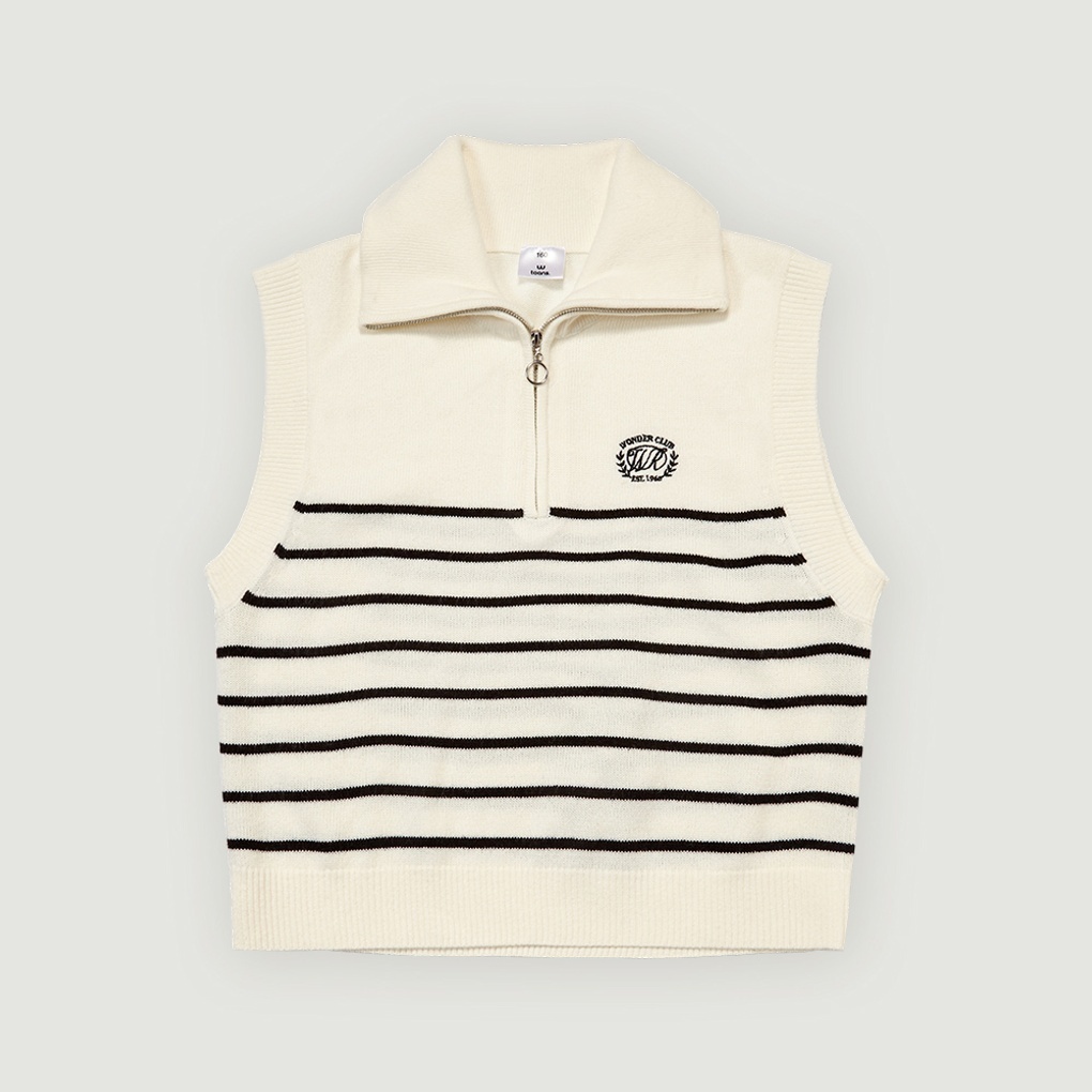 행텐틴즈 여아 스트라이프 하프 집업 니트 조끼 14460-140-208-33_강남점- 이랜드몰