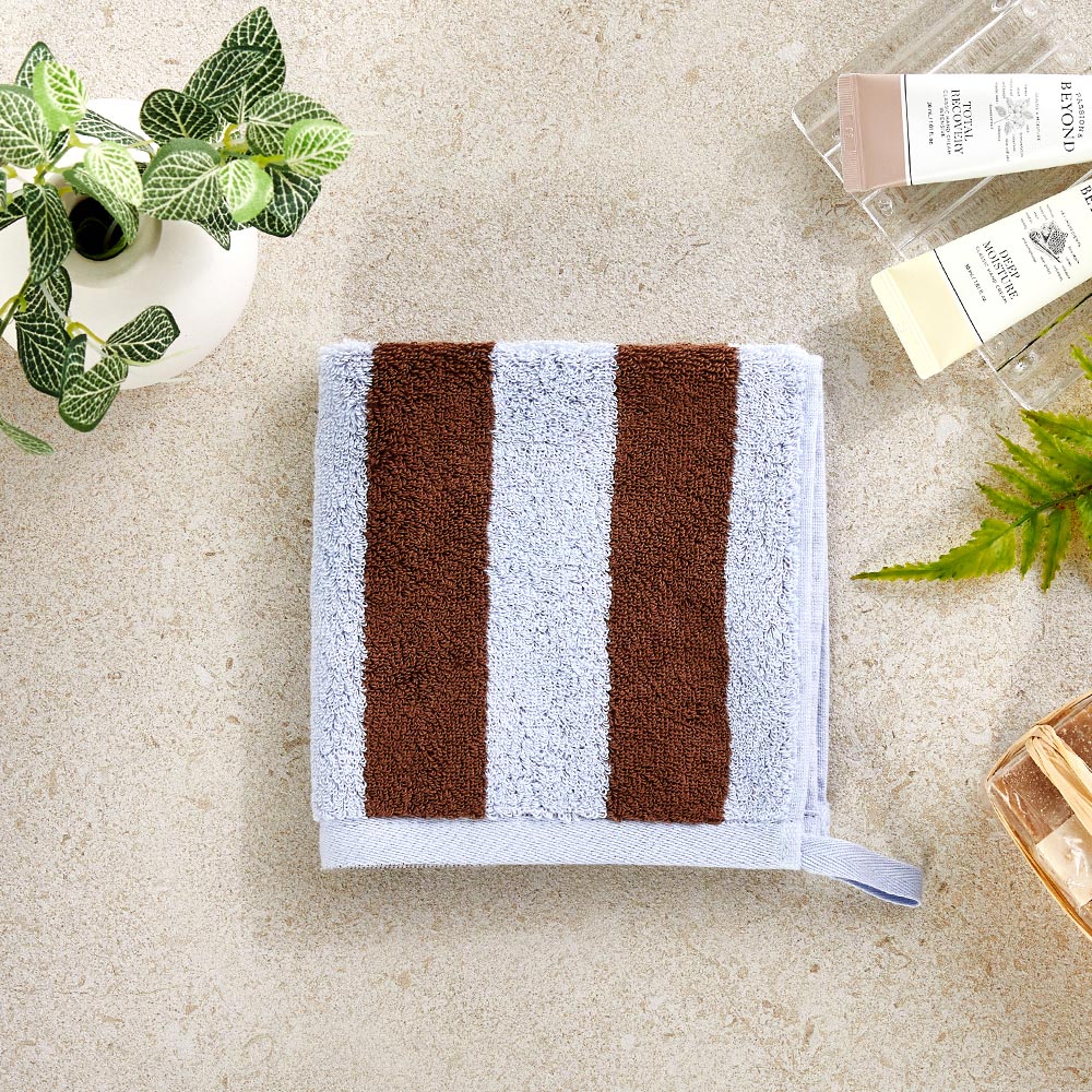 볼드 스트라이프 핸드타월 BROWN 34X34cm 65g_BG0124064- 모던하우스